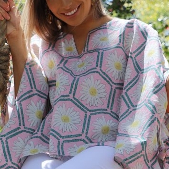 Brooke Wright | Tops | Brooke Wright Floral Print Linen Blend Kimono Top | Poshmark